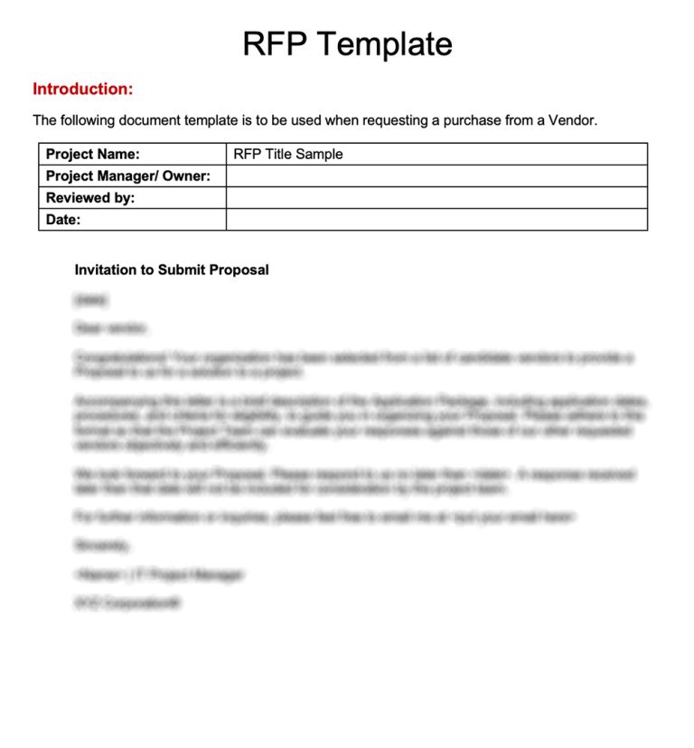 RFP Template | Request for Proposal Template | NOREX IT Community